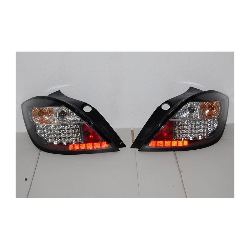 Set Of Rear Tail Lights Opel Astra H 2004 2008 5 Door Led Black Convert Cars